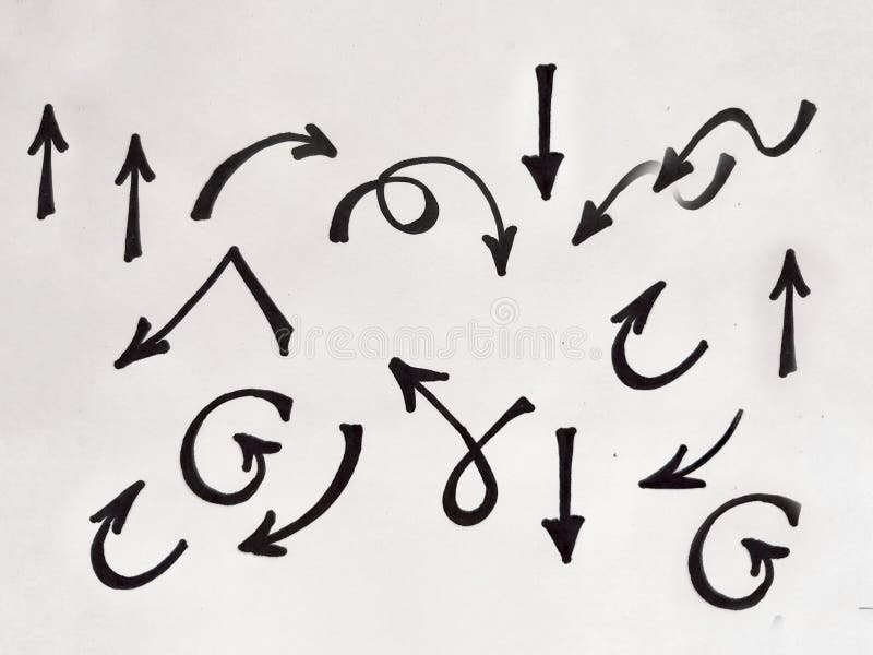 Hand-drawn Arrows in Diverse Styles Illustrate Movement, Direction, and ...