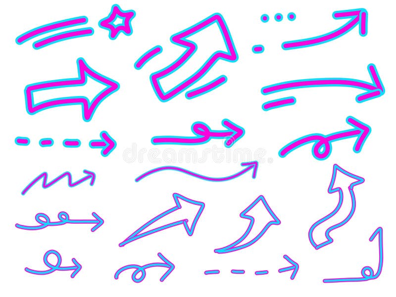 Hand Drawn Arrows-Doodle Texture Arrows Set Illustration Stock ...