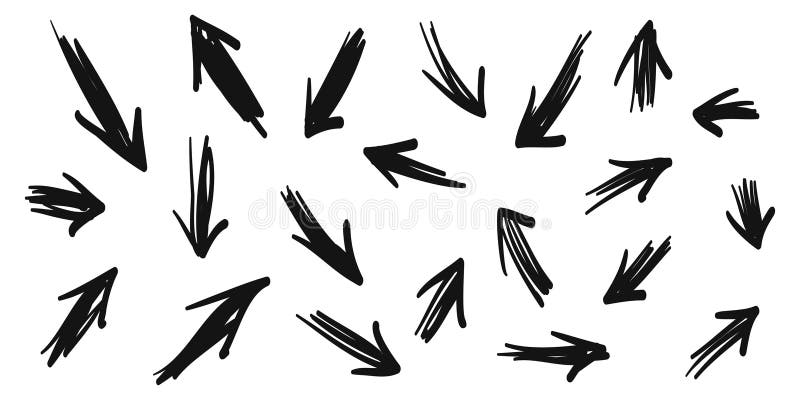 Hand Drawn Arrows Icons Set. Arrow Icon with Various Directions Stock ... Hand Drawn Arrows Icons Set. Arrow Icon with Various Directions Stock ...