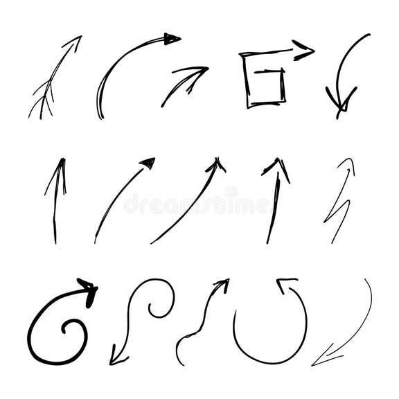 Hand Drawn Curly Arrows Stock Illustrations – 1,769 Hand Drawn Curly ...