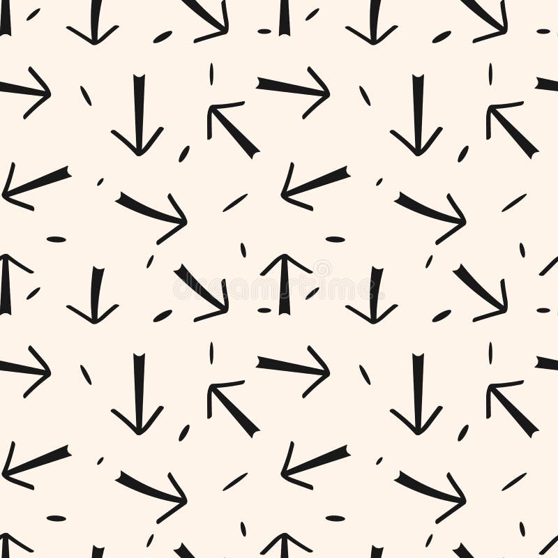 Hand Drawn Arrows Seamless Pattern. Creative Abstract Background Stock ...