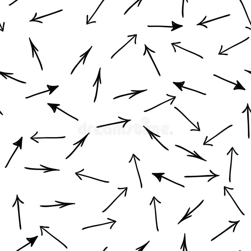 Hand Drawn Arrows Seamless Pattern Stock Vector - Illustration of ...