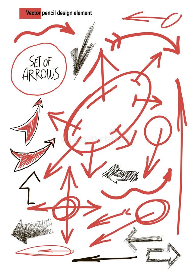 Hand Drawn Arrows Set. Business Design Element Stock Vector ...