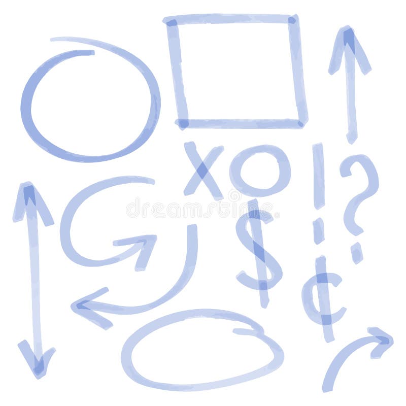 Hand Drawn Arrows Set, Different Directions Symbols Stock Illustration ...