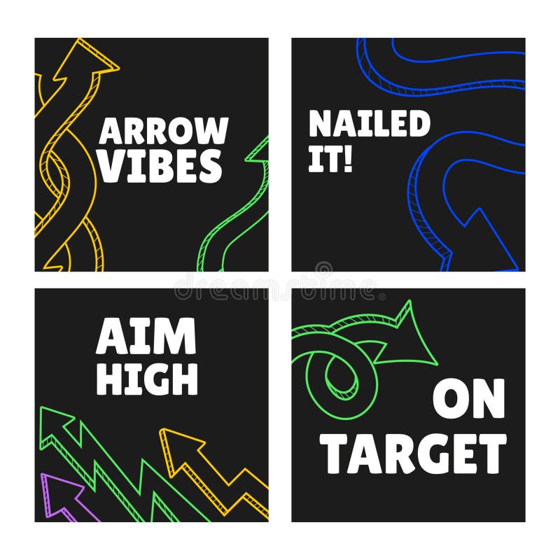 Hand Drawn Arrows Shape Composition Set Stock Illustration ...