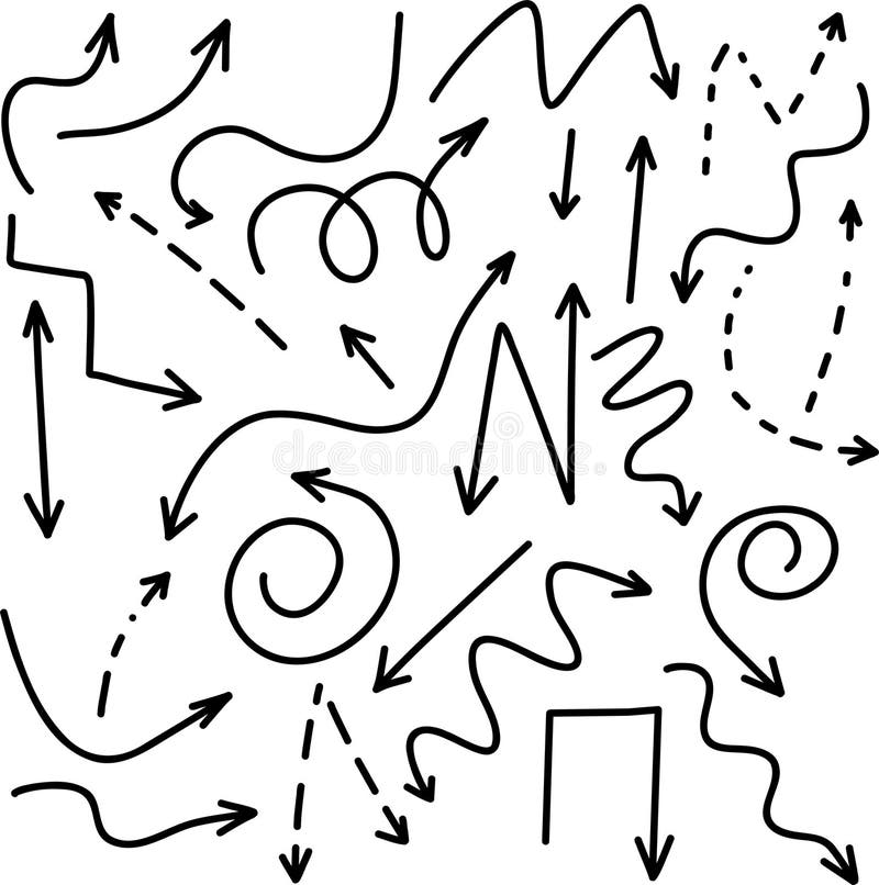 Set of Hand Drawn Arrow Designs on a White Background Stock ...