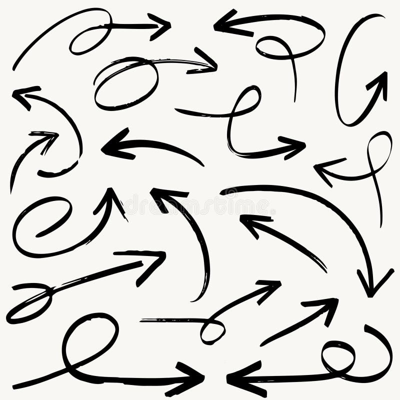 Hand Drawn Arrows Vector Illustration Set for Business Plan, Education ...