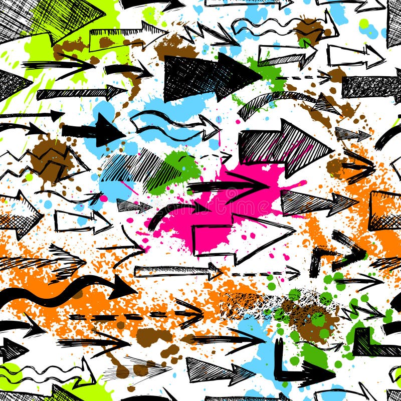 Seamless Background Arrows Handmade. Vector Illustration Stock ...