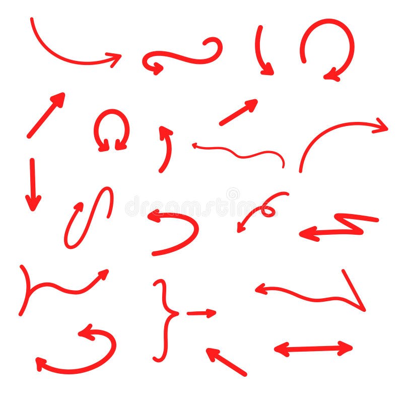 Hand Drawn Red Arrows Stock Illustrations – 1,763 Hand Drawn Red Arrows ...