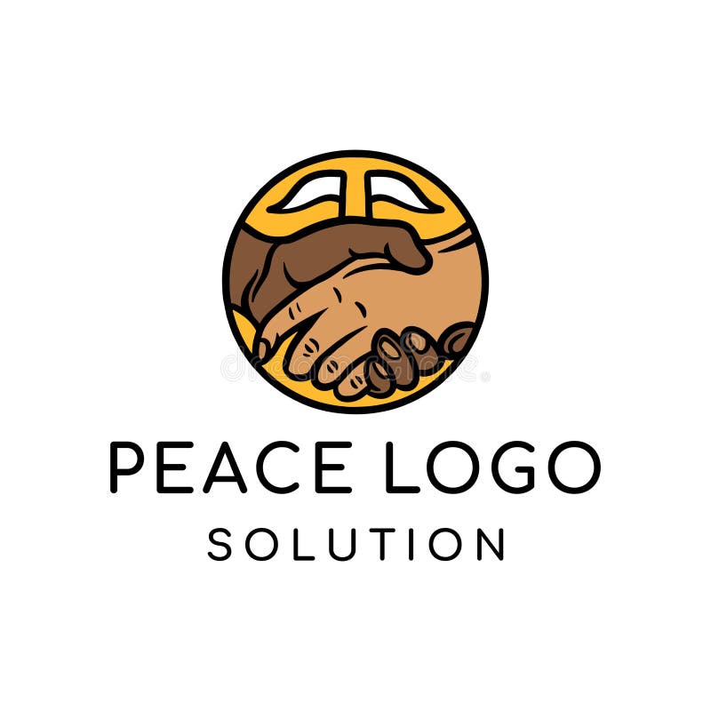 Hand Drawn Art of Peace Logo Vector Design Illustration Emblem Stock ...