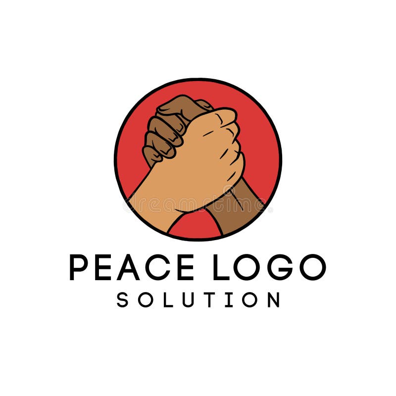 Hand Drawn Art of Peace Logo Vector Design Illustration Emblem Stock ...