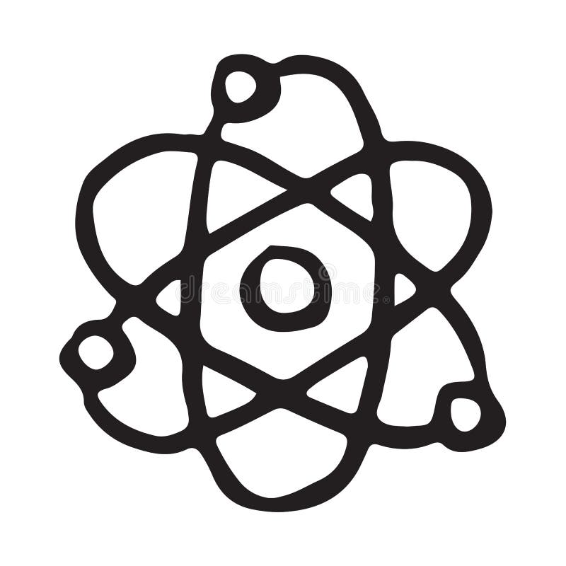 Hand Drawn Atom Doodle Icon Stock Vector - Illustration of model ...