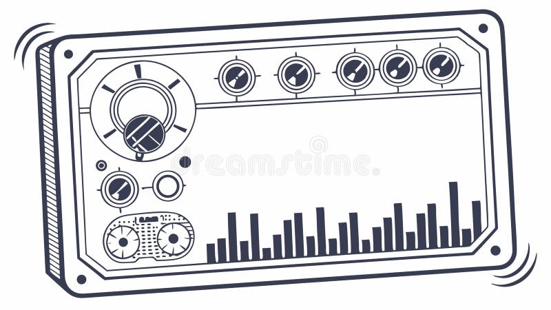 Hand-Drawn Audio Mixer or Control Panel with Equalizer, Vector Design ...