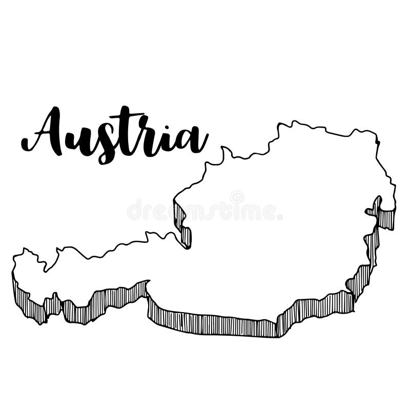 Hand Drawn of Austria Map, Illustration Stock Illustration ...