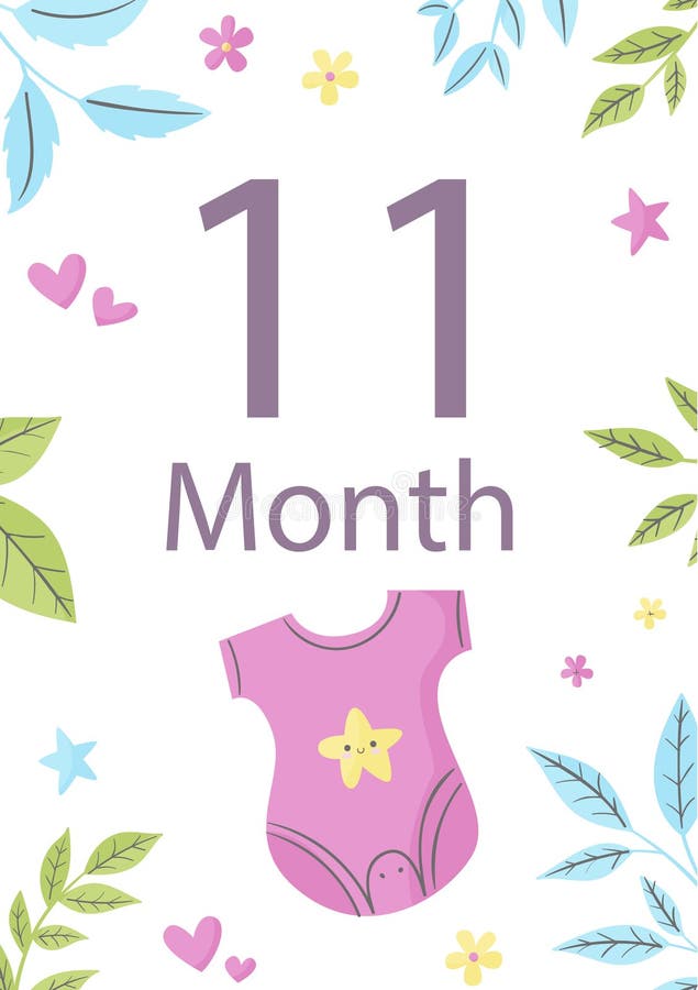 Hand Drawn Baby Milestone Set Vector Illustration. Stock Vector ...