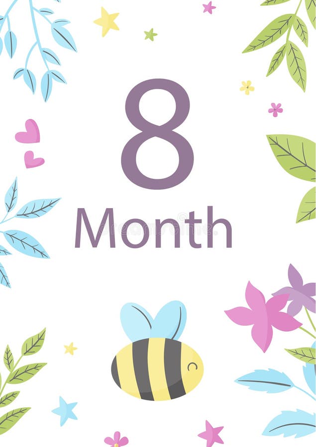 Hand Drawn Baby Milestone Set Vector Illustration. Stock Vector ...