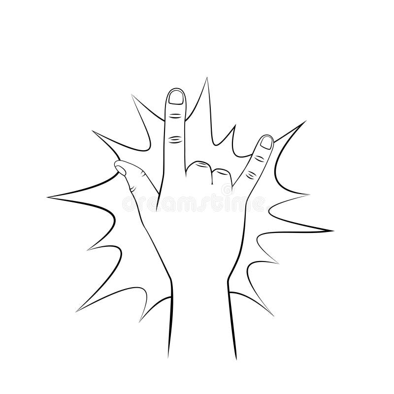 Back of Rock and Roll Gesture Stock Vector - Illustration of horn ...