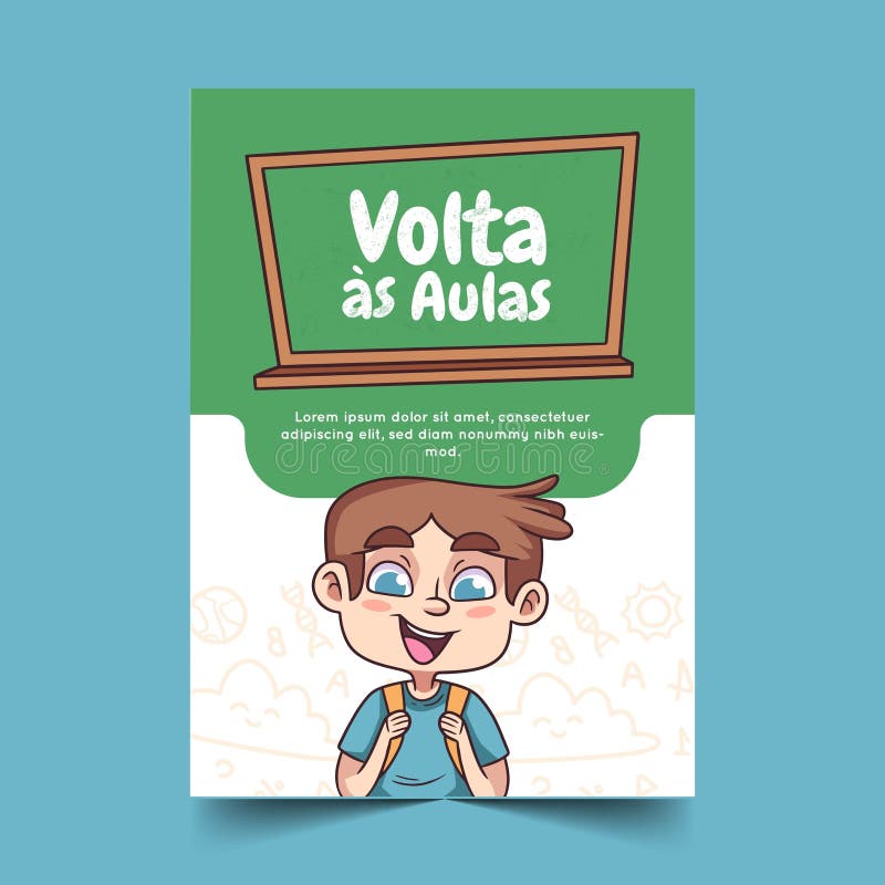 Hand Drawn Back School Vector Design Vertical Poster Template Stock ...