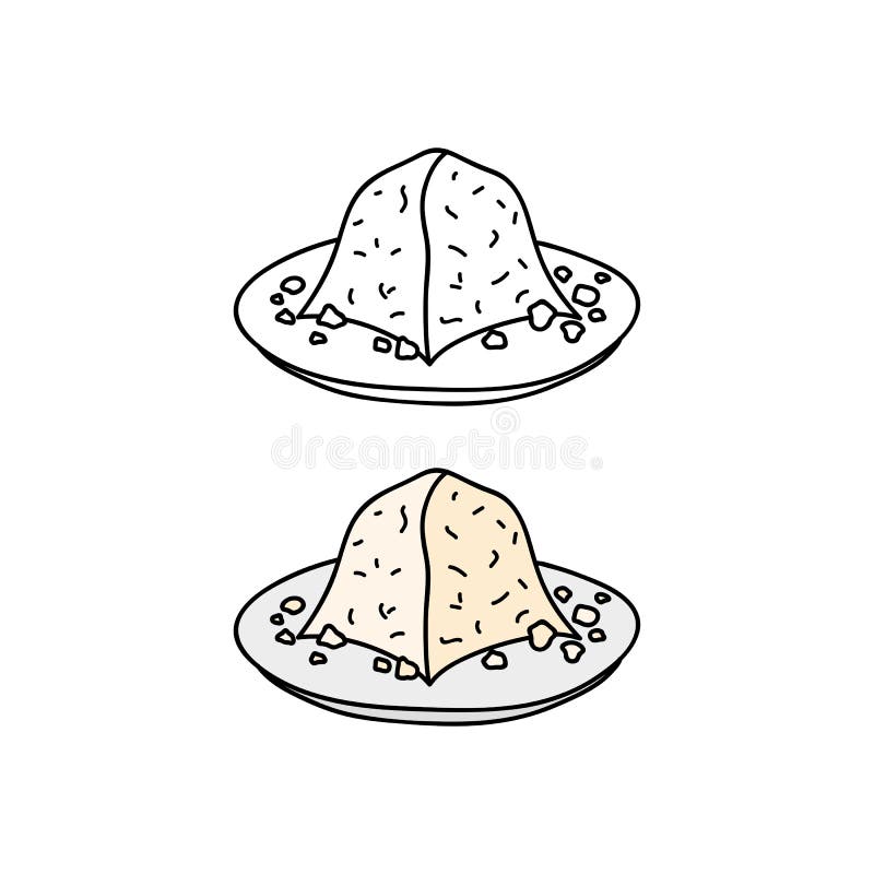 Hand Drawn Baking Flour on the Plate. Stock Vector - Illustration of ...