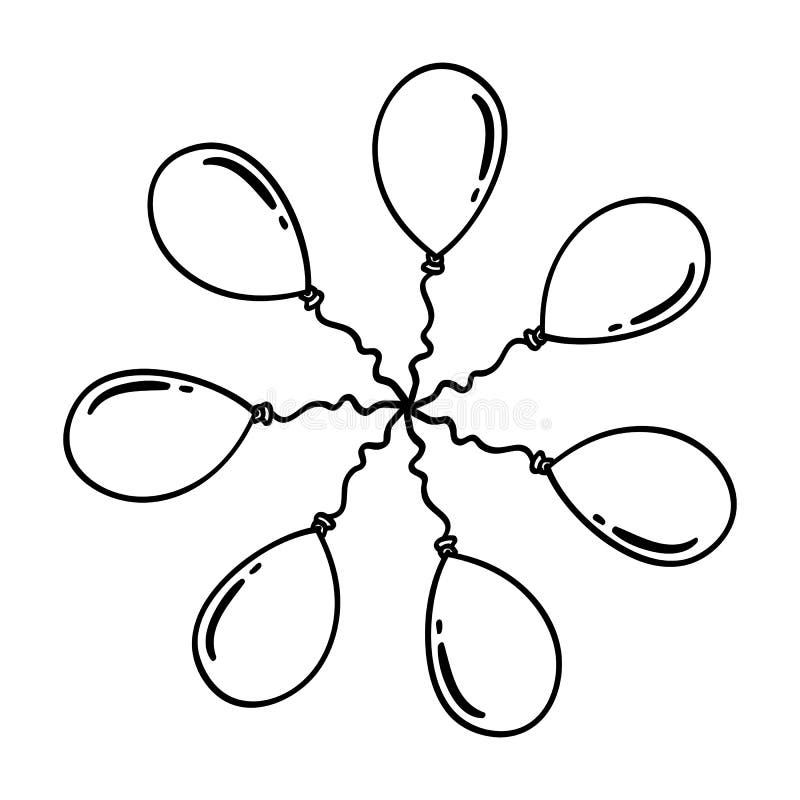 Hand Drawn Balloon Doodle Isolated on White Stock Vector - Illustration ...