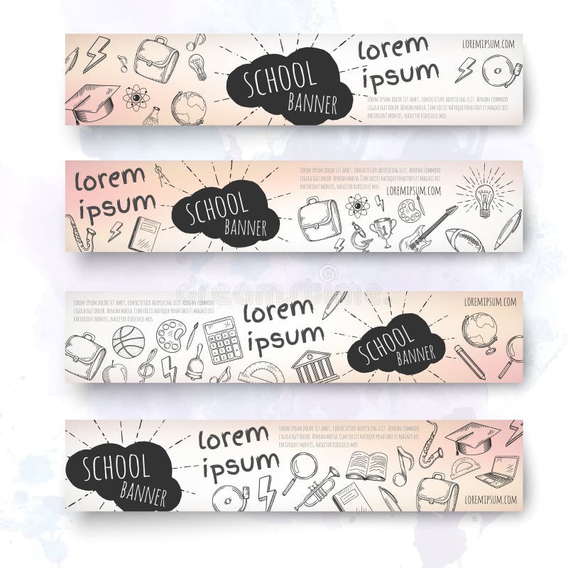 Hand Drawn Banner Template. Stock Vector - Illustration of modern ...