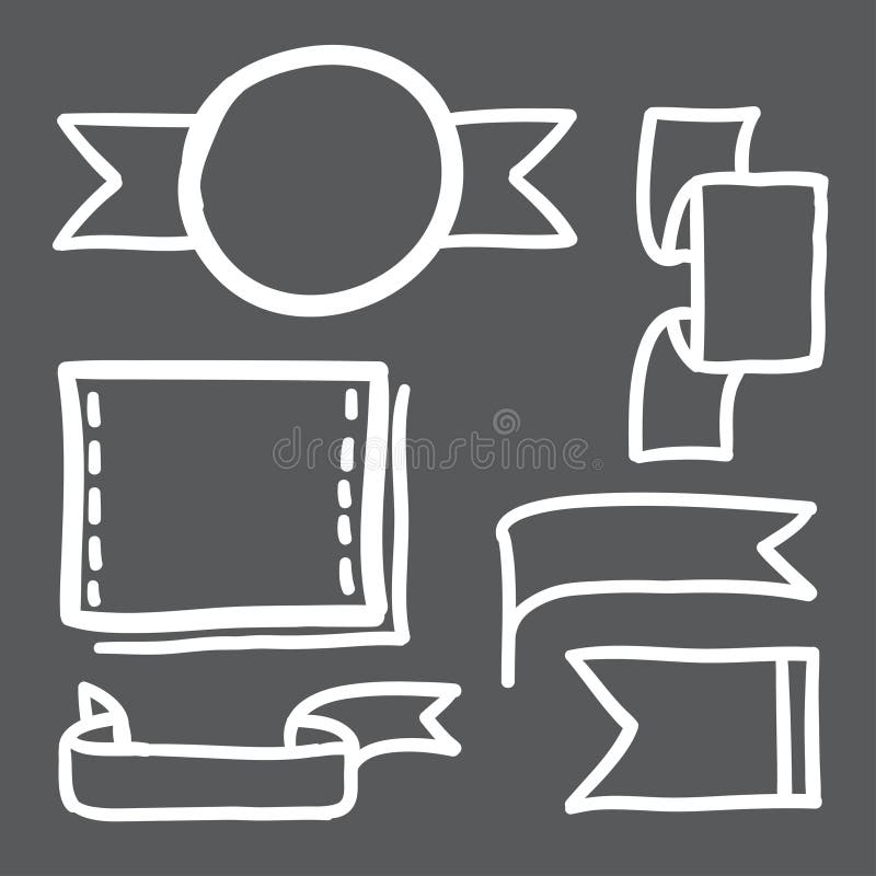 Hand Drawn Banners Set Vector Icons Illustration Stock Vector ...