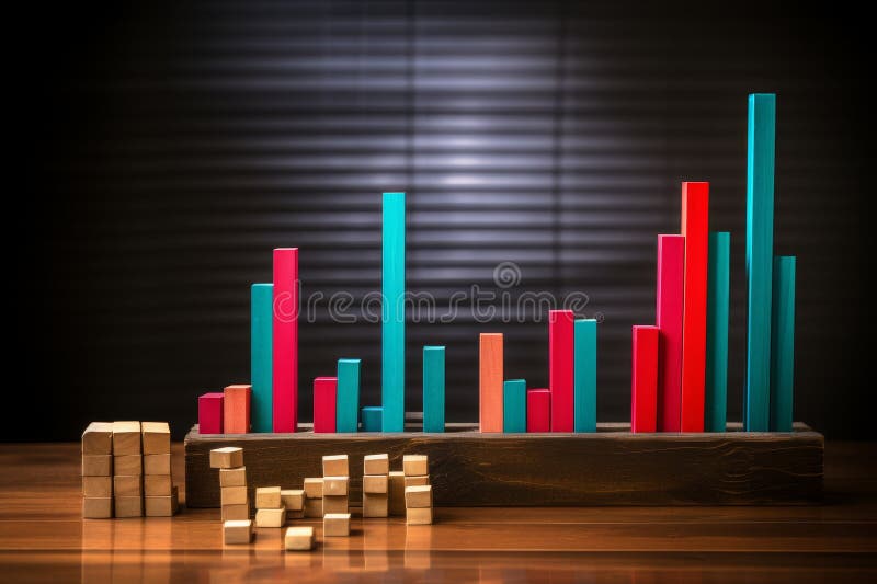 Hand Drawn Bar Chart on Blackboard Illustrating Growth Trends and ...