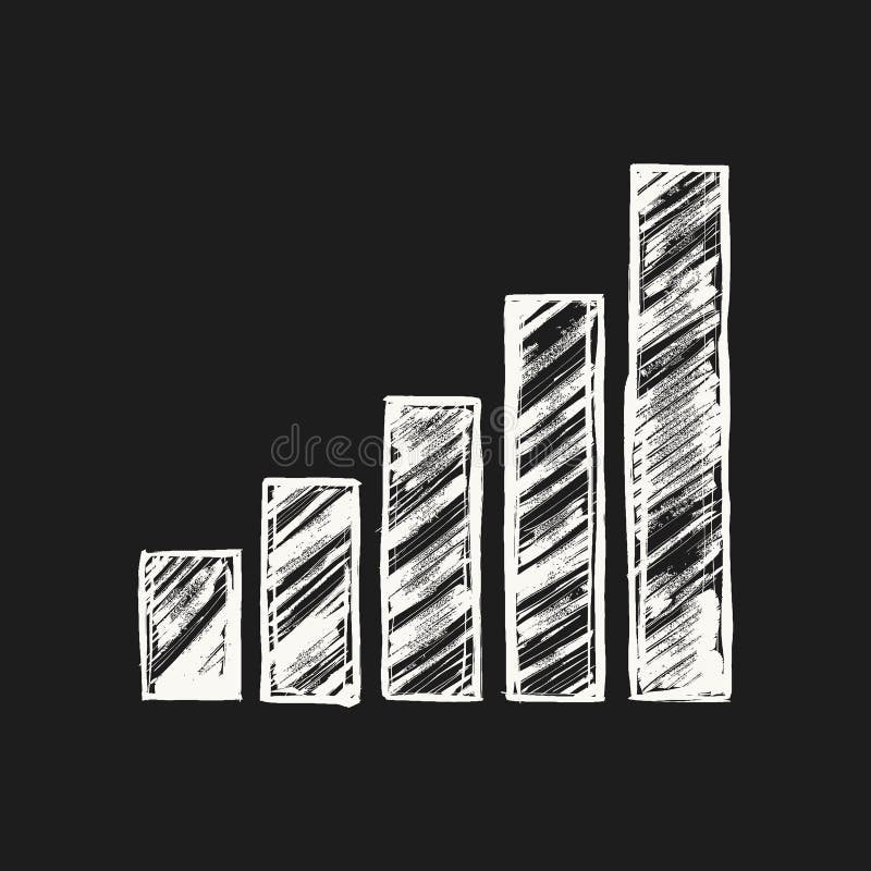 A Hand Drawn Bar Graph Illustration in Black and White, with the Bars ...