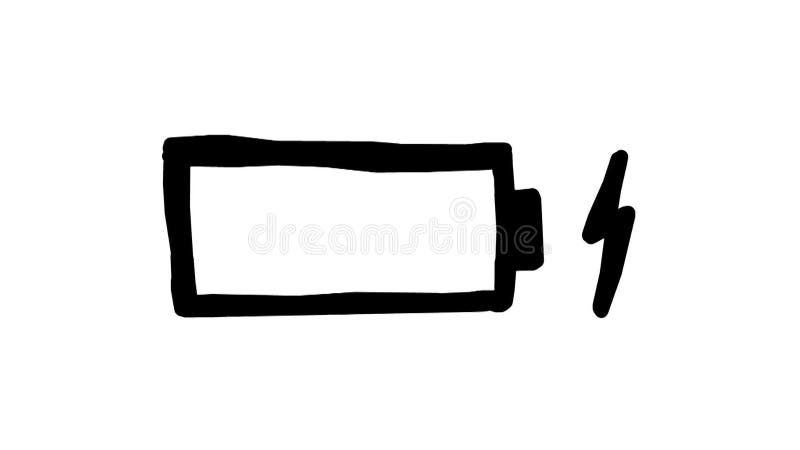 Hand Drawn Battery Charge Indicator Animation. Graphic Visualization of ...