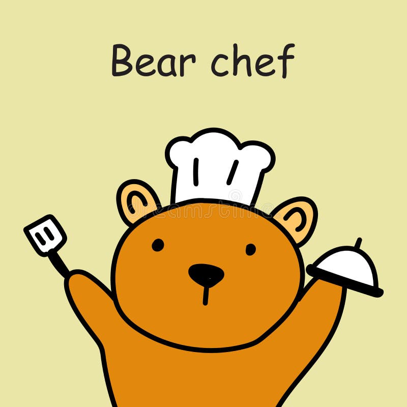 Bear Cooking a Fish, Illustration Stock Vector - Illustration of friend ...