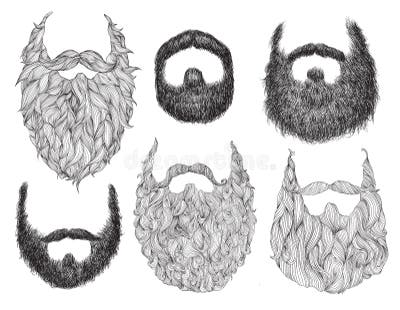 Hand Drawn Beard Set stock vector. Illustration of black - 37068504