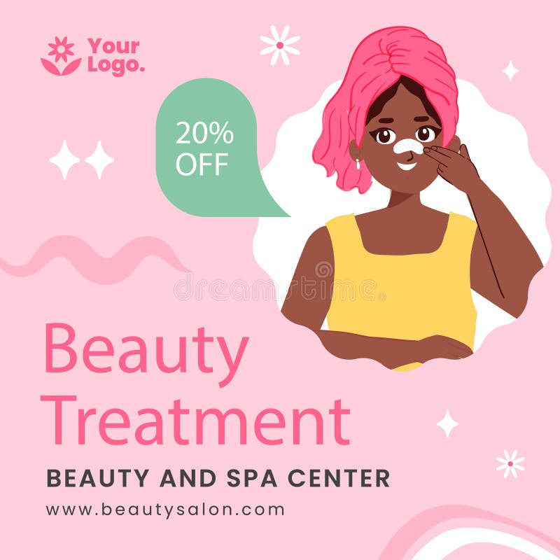 Hand Drawn Beauty Salon Posts Vector Illustration. Stock Illustration ...