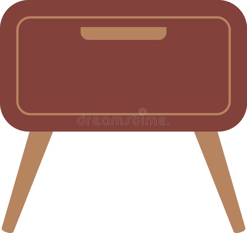 Hand Drawn Bedside Table stock illustration. Illustration of isolated ...