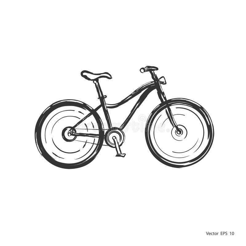 Hand Drawn Bicycle . Vector Sketch Bicycle Stock Vector - Illustration ...