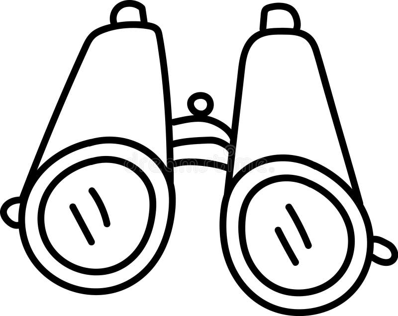Hand Drawn Binoculars stock illustration. Illustration of outline ...