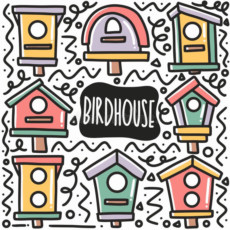 House Doodle Seamless Pattern. Vector Pattern with Various Houses Stock ...
