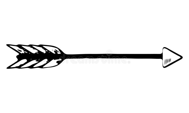 Hand Drawn Black Arrow Illustration Isolated on Transparent Background ...