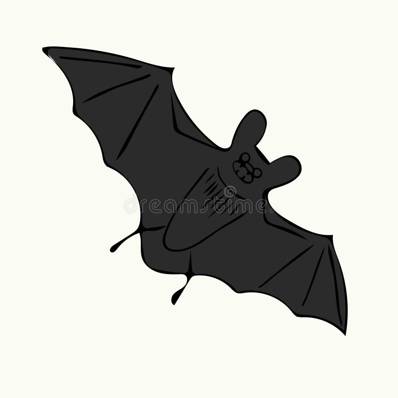 Hand Drawn Black Bat Vector Illustration for Walpurgis Night, Halloween ...