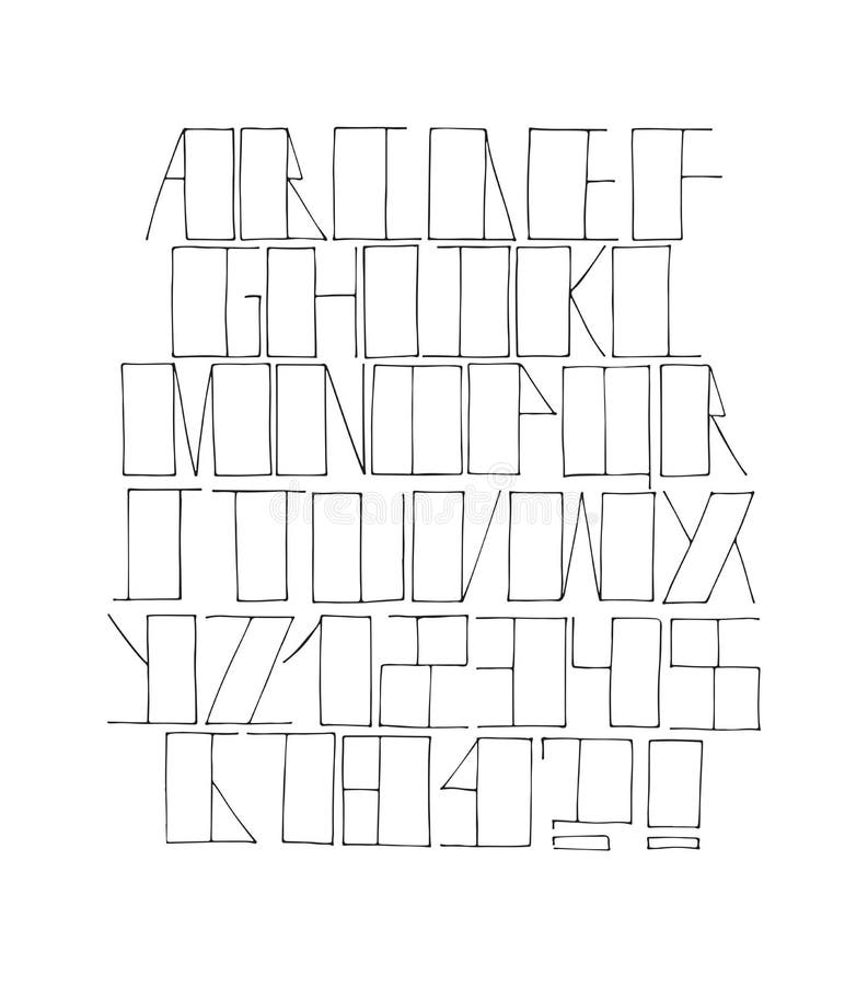 Vector Set with Alphabet Letters Sequence from a To Z. Hand Drawn ...