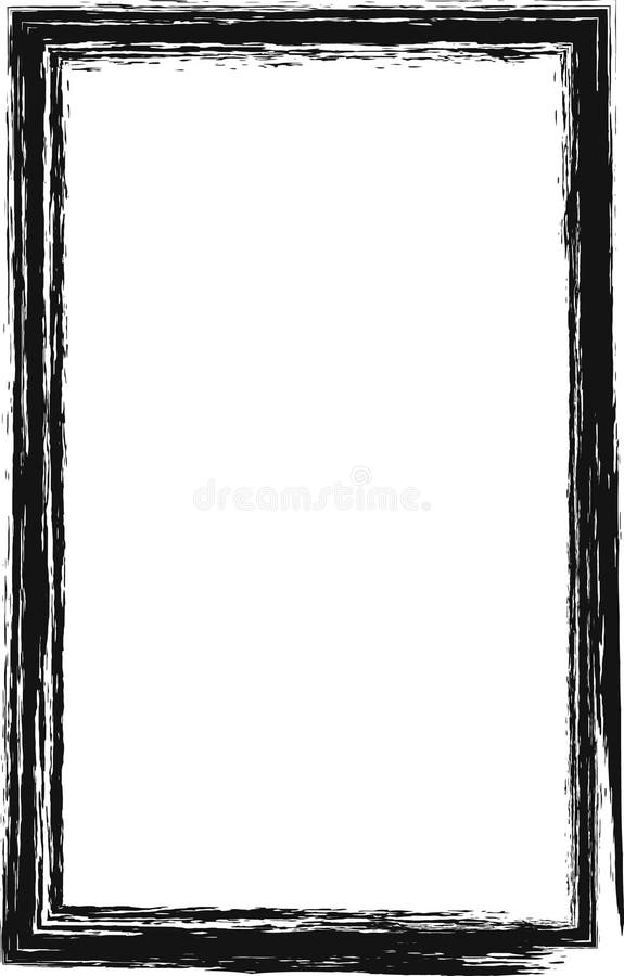 Hand Drawn Black Grunge Frame Creates a Striking Rectangular Border ...