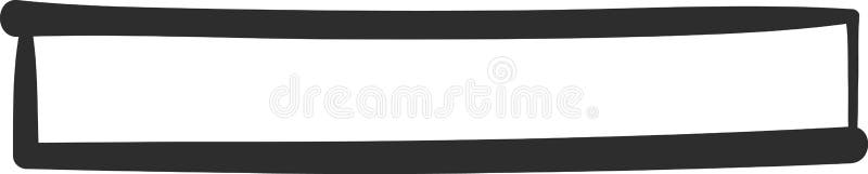 Hand Drawn Black Horizontal Banner with Rounded Corners and Copy Space ...