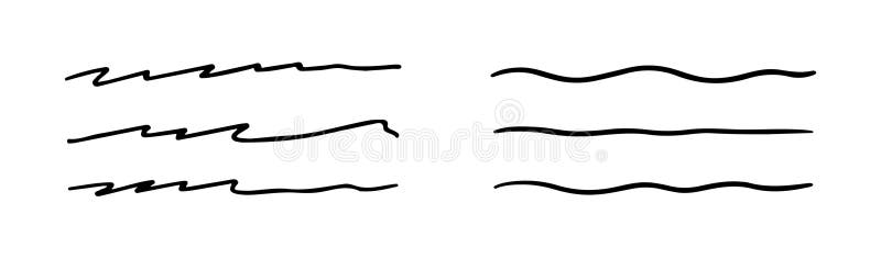 Hand Drawn Black Lines by Pen. Doodle Strokes, Underlines by Pencil ...