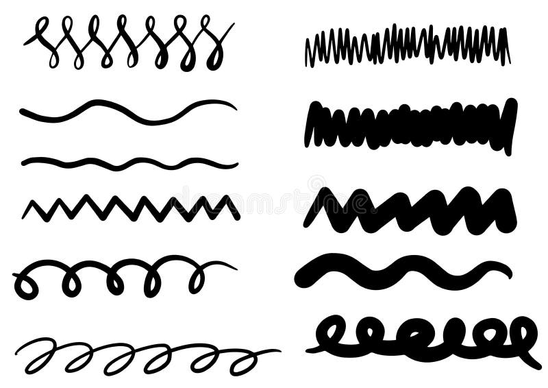 Hand drawn black lines set stock vector. Illustration of group - 183970218