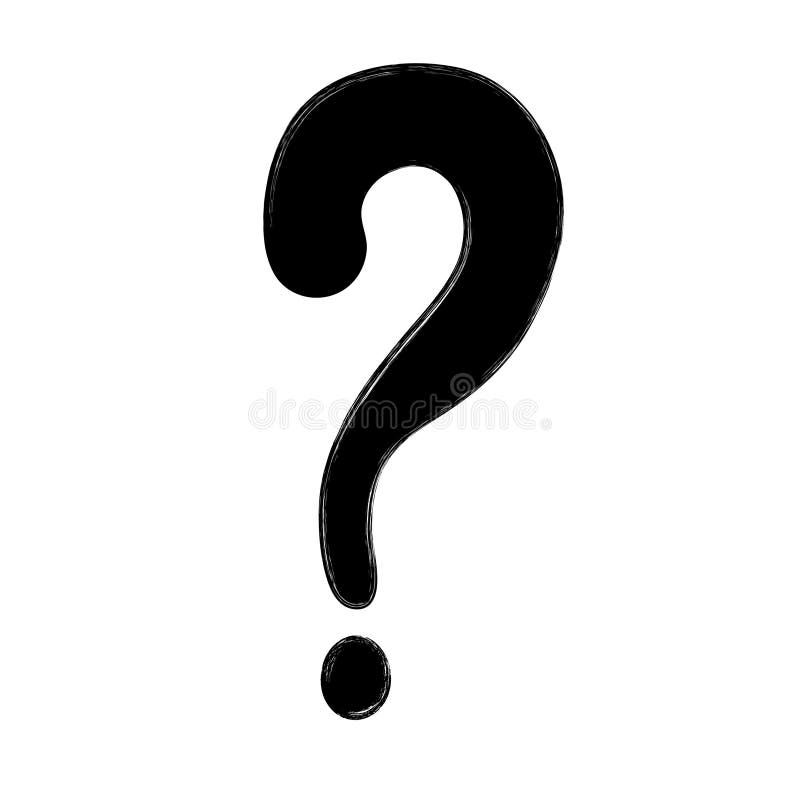 Hand Drawn Black Question Mark in Doodle Style. Single Design Element ...