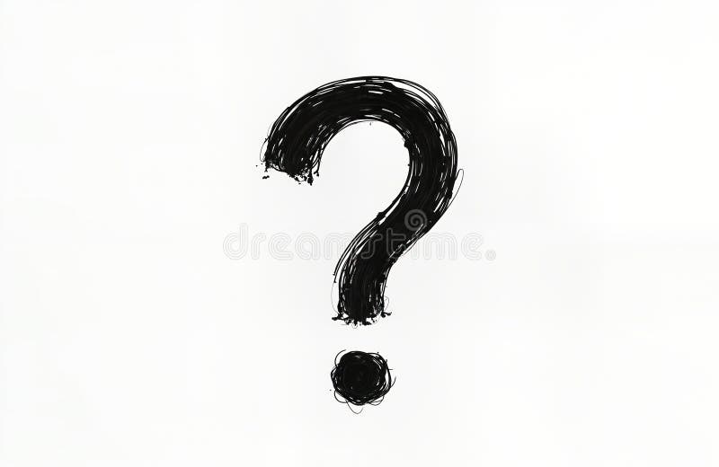 Hand Drawn Black Question Mark. Simple Graphic Design. Suitable for ...