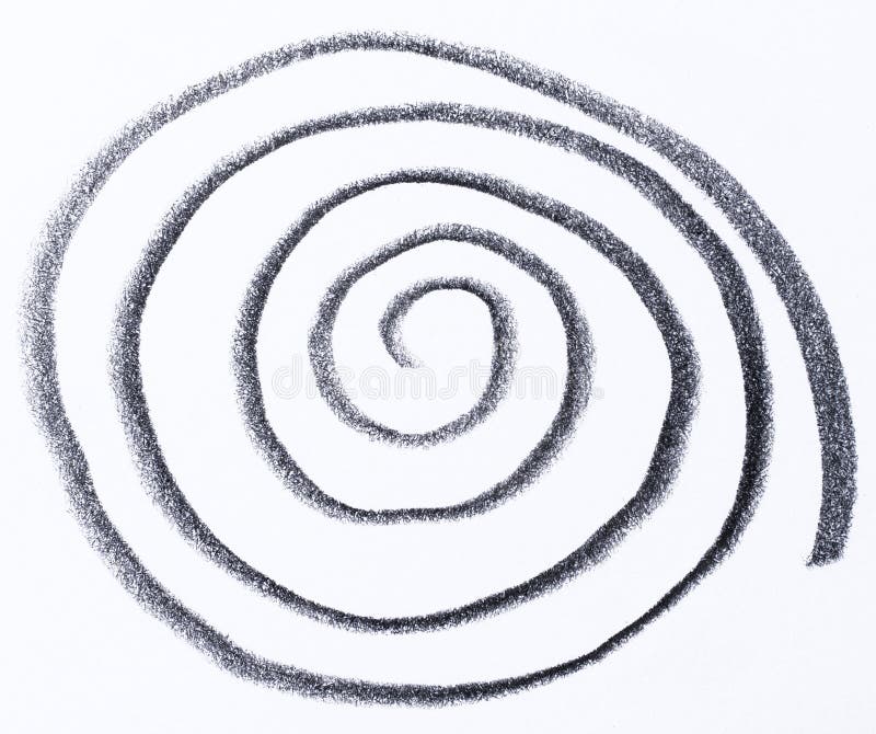 A Hand Drawn Black Spiral on a White Background. the Spiral Has Jagged ...