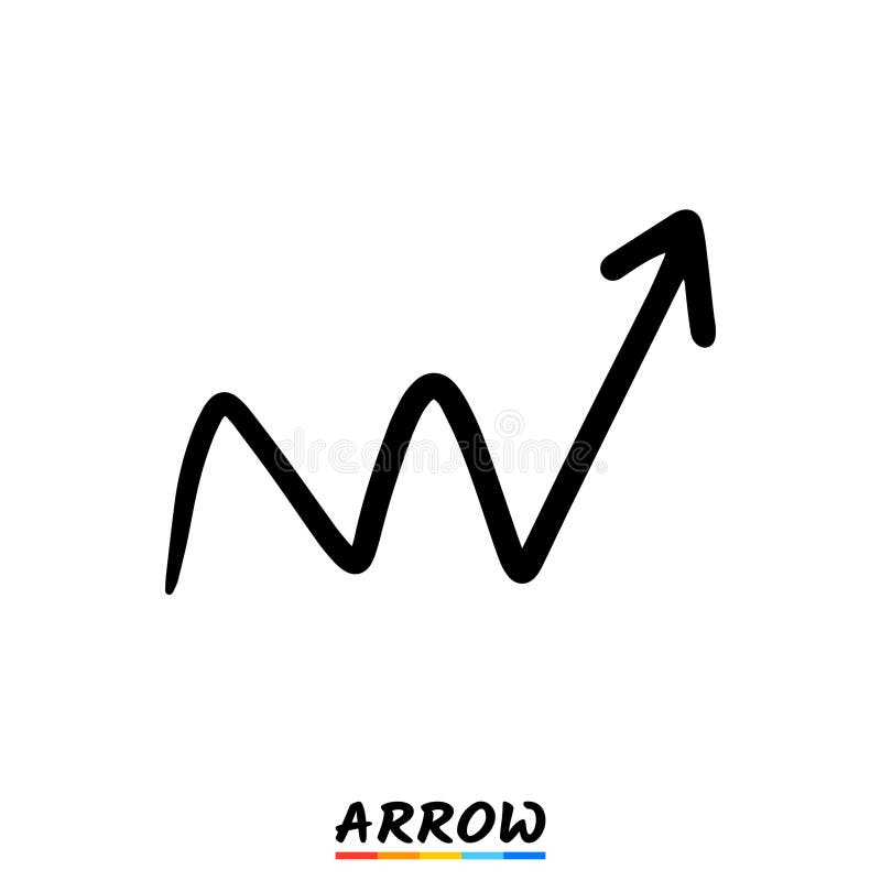 Hand-drawn Black Stroke Arrow, Vector. Stock Vector - Illustration of ...