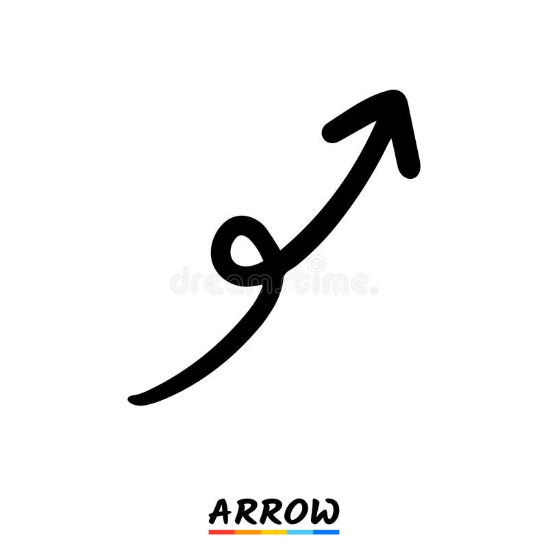 Hand-drawn Black Stroke Arrow, Vector. Stock Vector - Illustration of ...