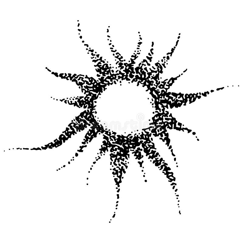 Hand Drawn Black Sun for Your Design Stock Vector - Illustration of ...