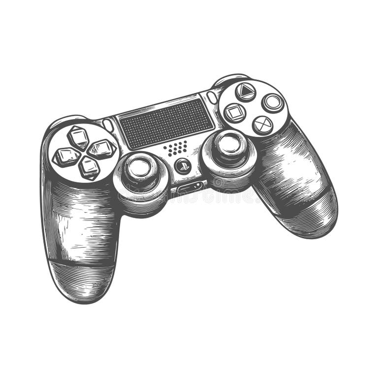 Hand-Drawn Sketch of a Wireless Gamepad Controller for Video Games ...